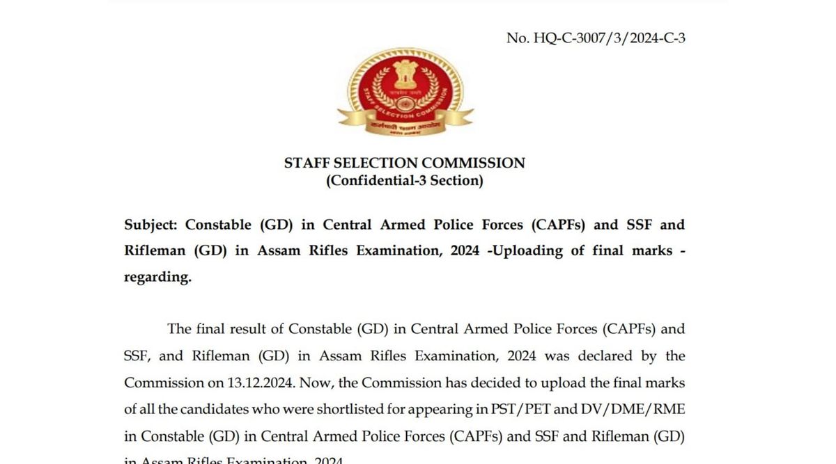 How To Check The SSC GD Constable Scoreboard 2025